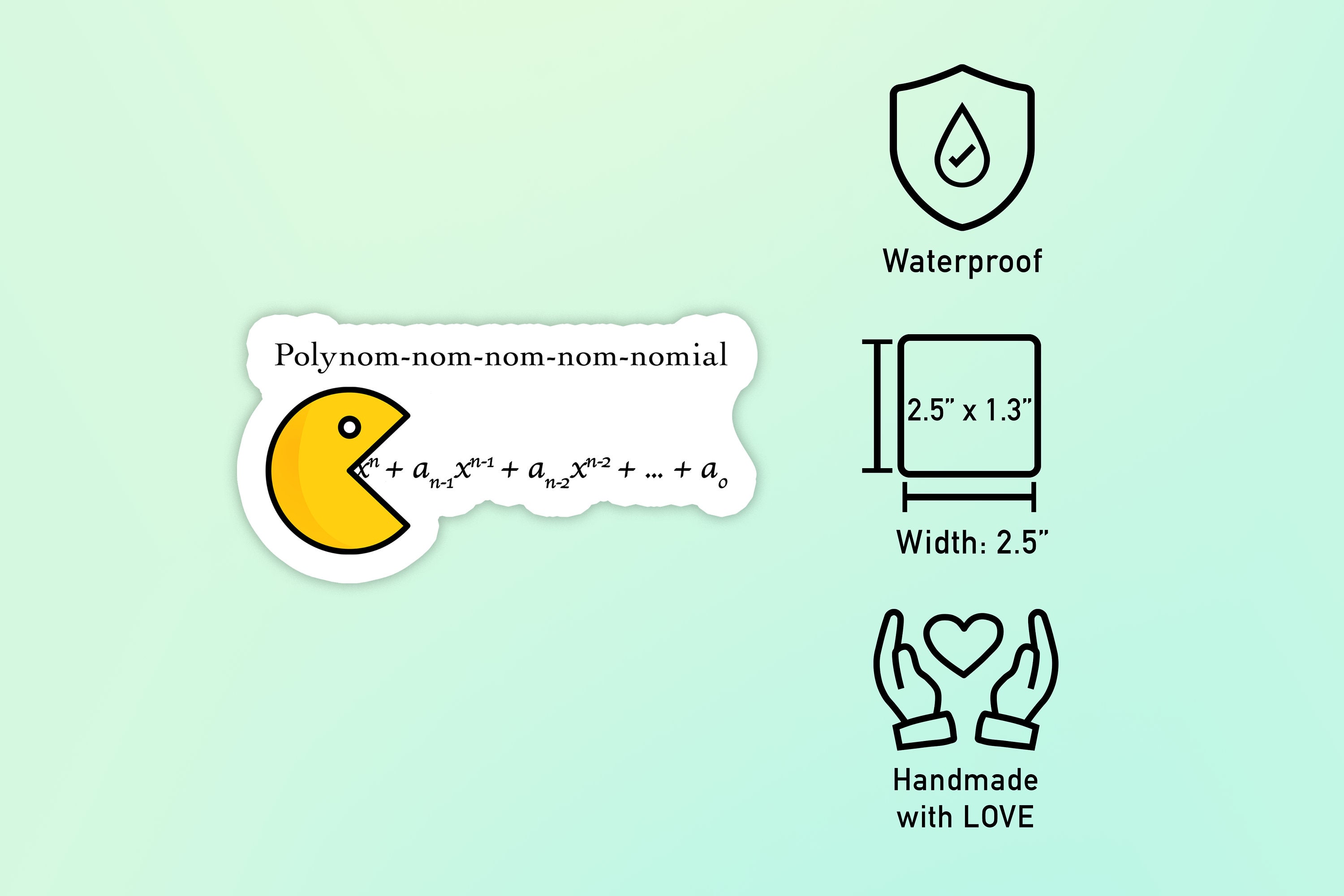 Waterproof Math Sticker Bundle Set of 5 Unique Math Puns - Etsy