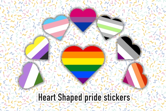 Heart Shaped Pride Stickers Show Your Love and Support as | Etsy