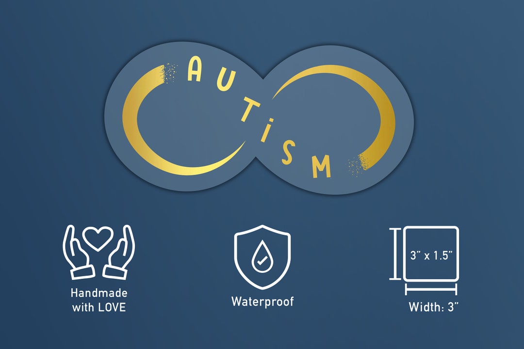 Autism Golden Infinity Symbol - Clear Waterproof With Gold Foil ...