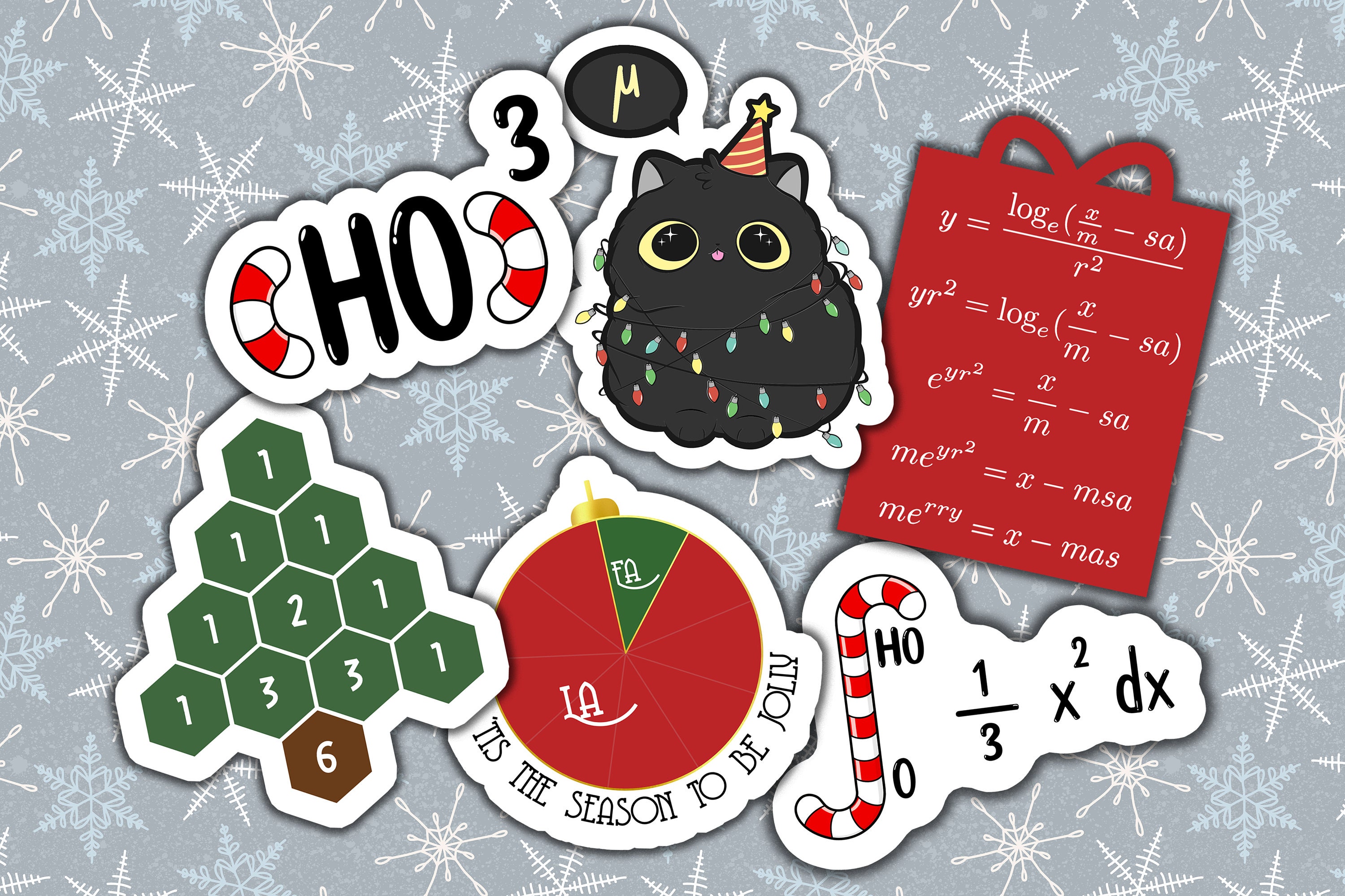 Christmas Themed Math Sticker Set Unique and Cute Holiday | Etsy