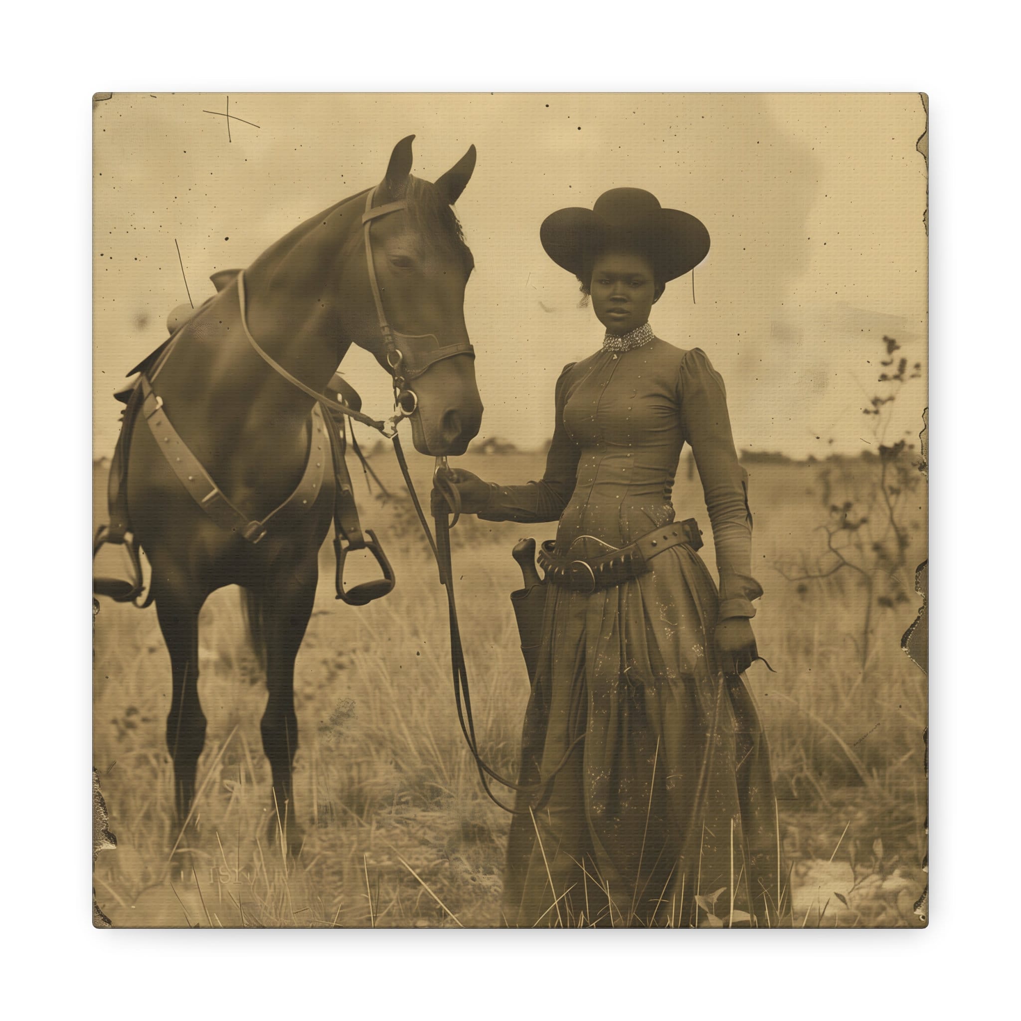 Unframed Black Cowgirl IV, Black Cowgirl Art, Black American Western Art, Black American Cowboy ...