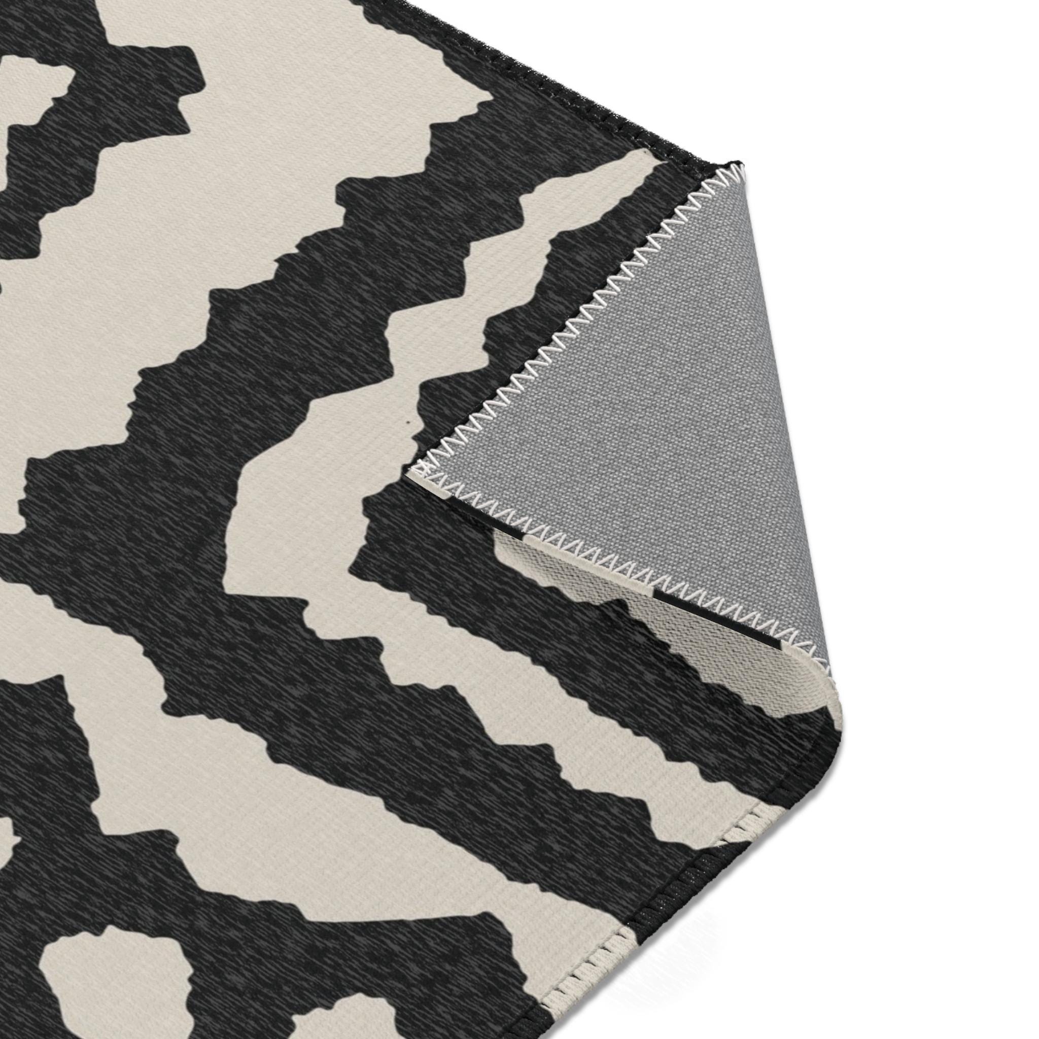 White Black African Mudcloth Area Rug Handwoven Tribal Design for ...