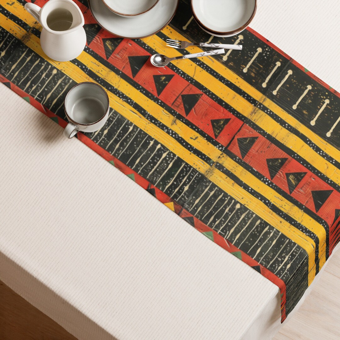 Juneteenth Black American Flag Colors Table Runner, Black Culture Decor ...