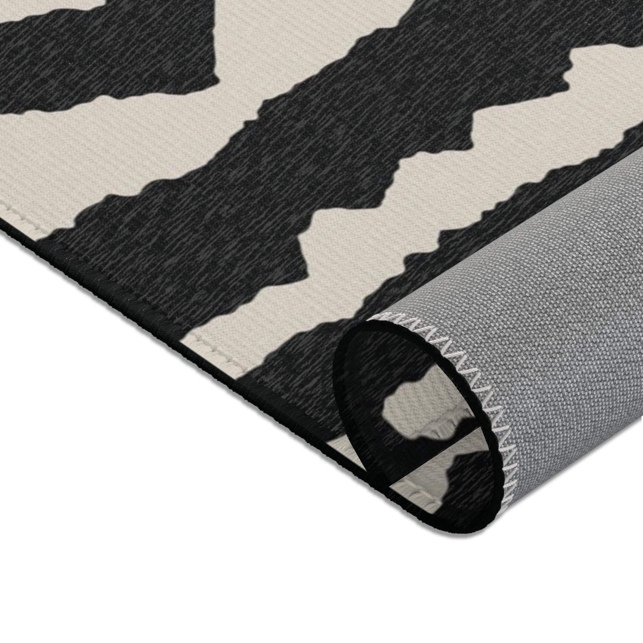 White Black African Mudcloth Area Rug Handwoven Tribal Design for ...