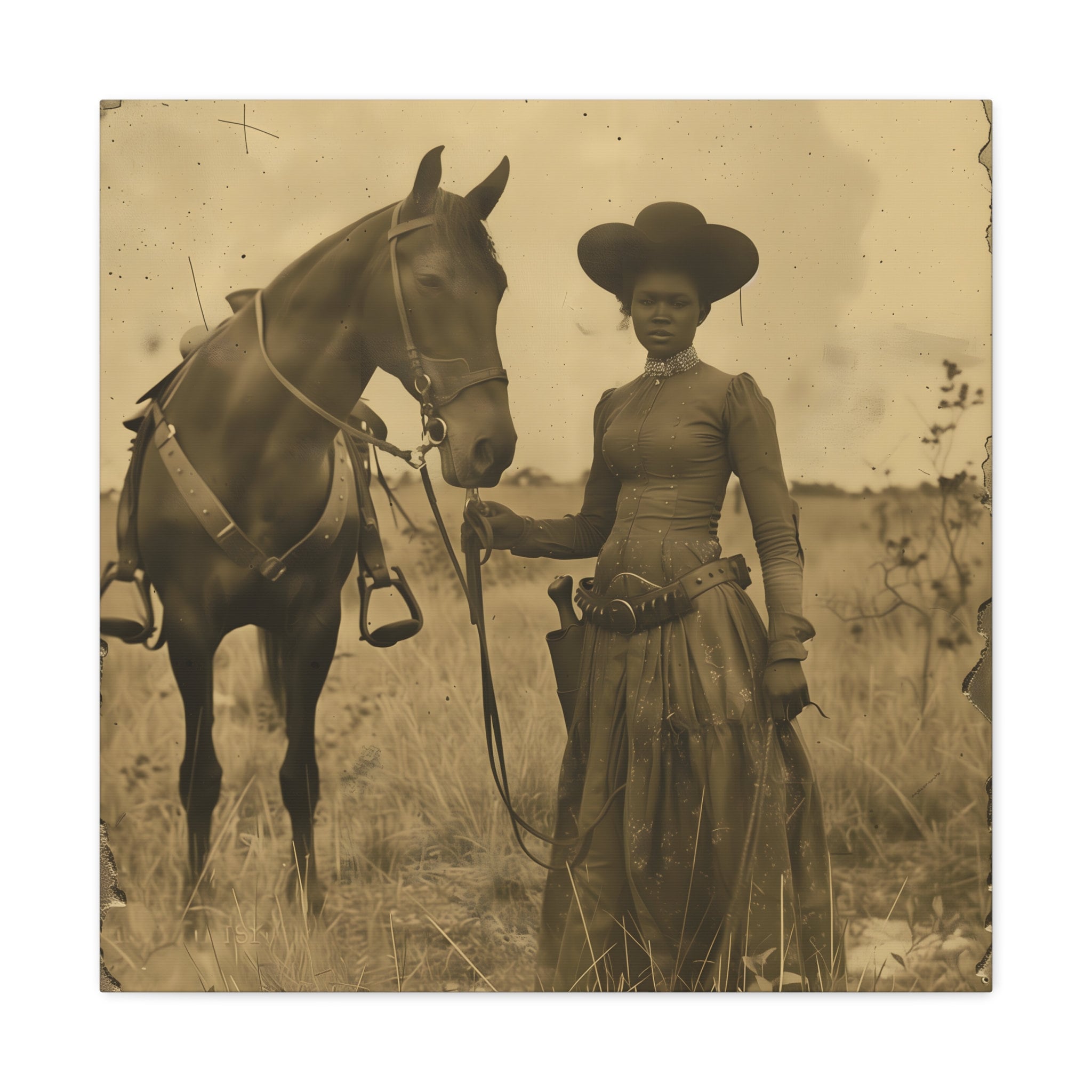 Unframed Black Cowgirl IV, Black Cowgirl Art, Black American Western ...