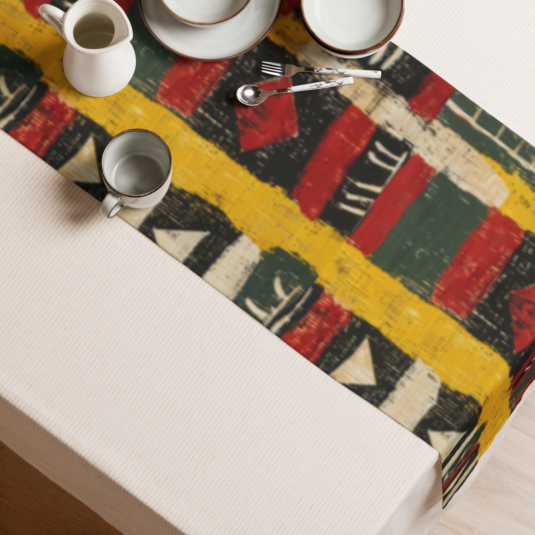 Juneteenth Black American Flag Colors Table Runner, Black Culture Decor ...