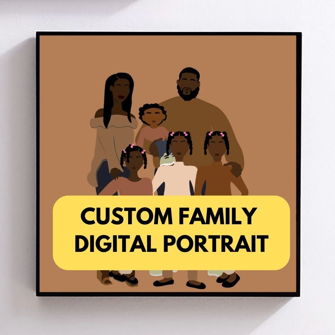 Personalized Family Digital Portrait - Etsy