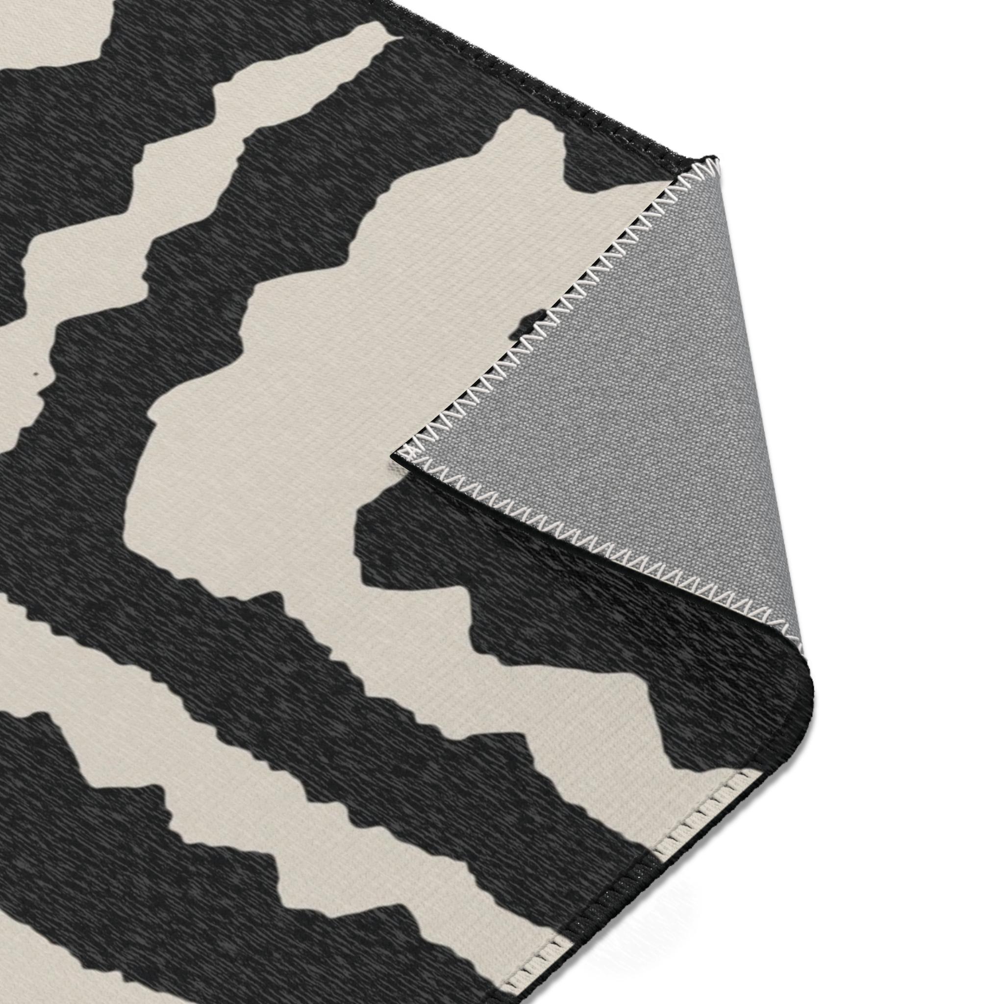 White Black African Mudcloth Area Rug Handwoven Tribal Design for ...