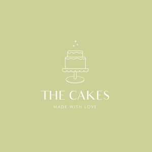 Premade Bakery Logo Design, Pastel Cakery Branding Kit, Simple Cake ...