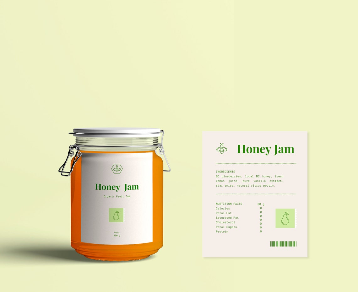 Minimalist Canva Honey Design, Editable Jam Canning Labels, Wildflower ...