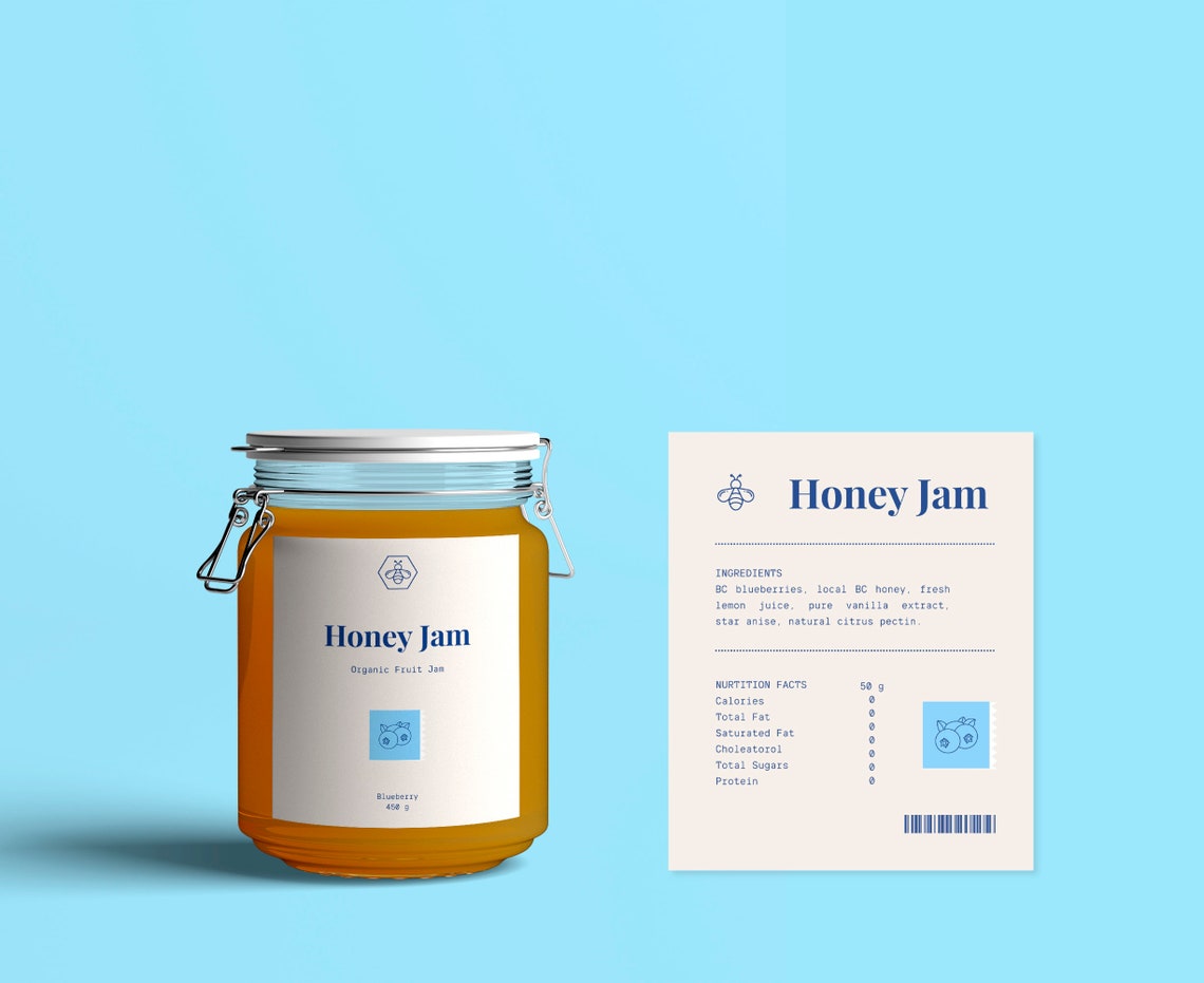 Minimalist Canva Honey Design, Editable Jam Canning Labels, Wildflower ...