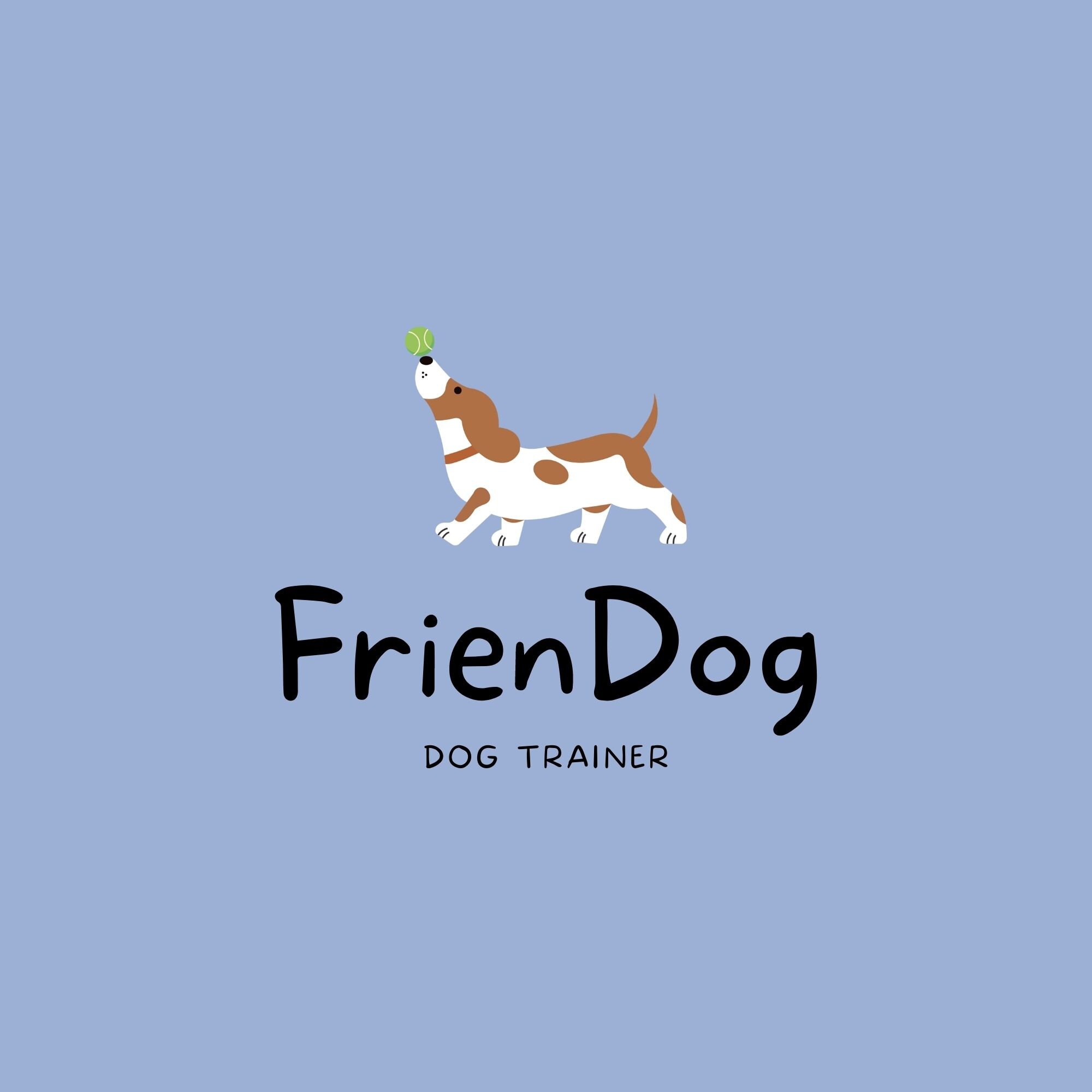 Dachshund Premade Logo Design, Dog With Ball Logo, Dog Walking Business ...