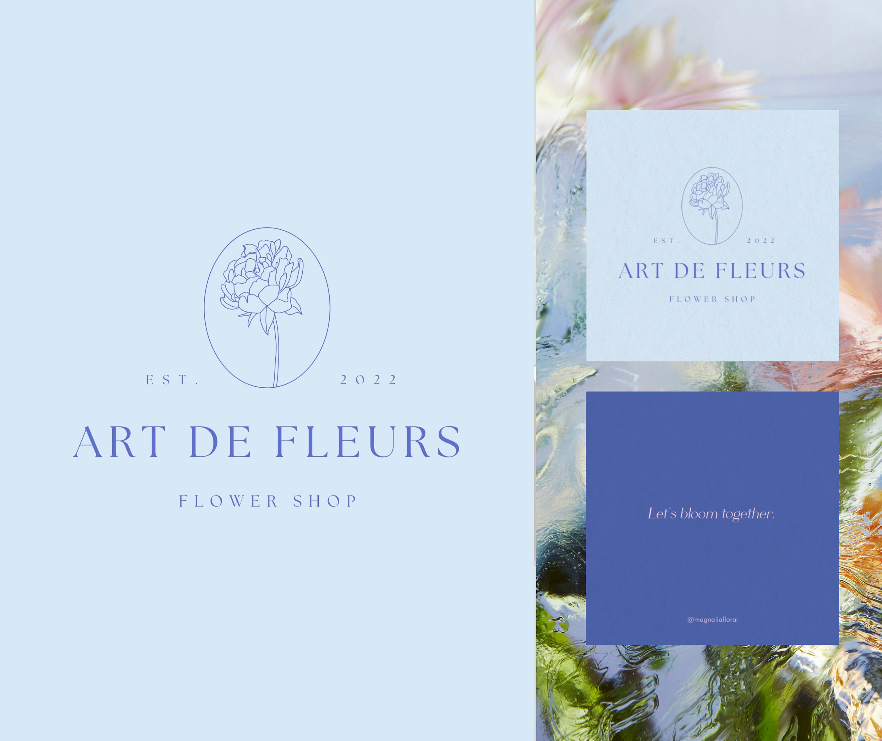 Premade Peony Logo Design Pastel Flower Shop Logo Elegant - Etsy