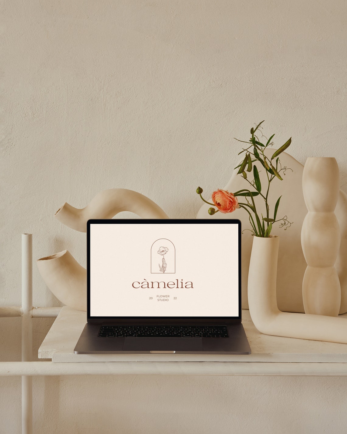 Premade Poppy Logo Design, Elegant Stamp Logo, Wildflower Illustrated ...