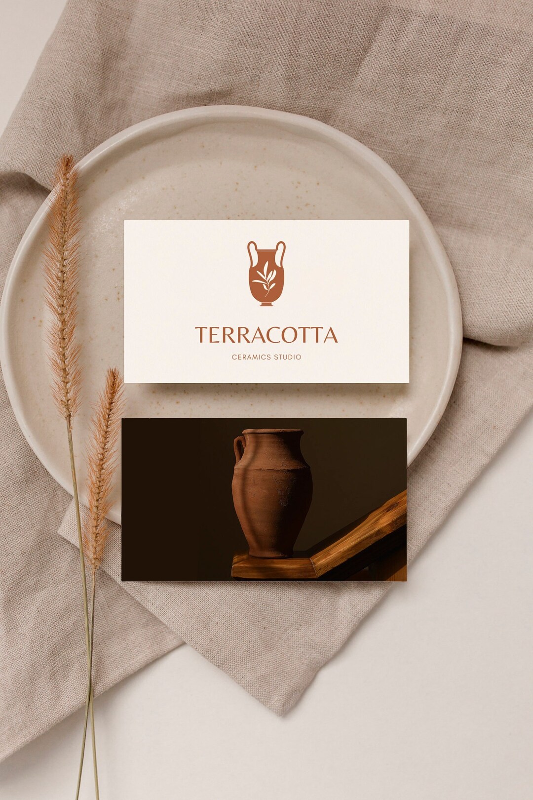 Premade Ceramics Vase Logo, Logo for Pottery Shop, Handmade Ceramic ...