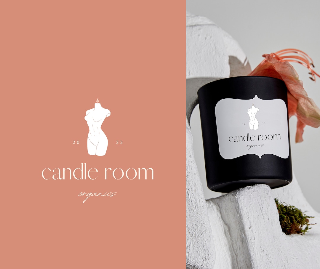 Premade Body Shape Candle Logo, Homemade Candles Brand, Female Body ...