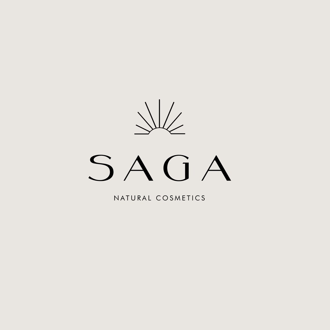 Premade Sun Ray Logo, Custom Elegant Feminine Logo, Minimalist Beauty ...