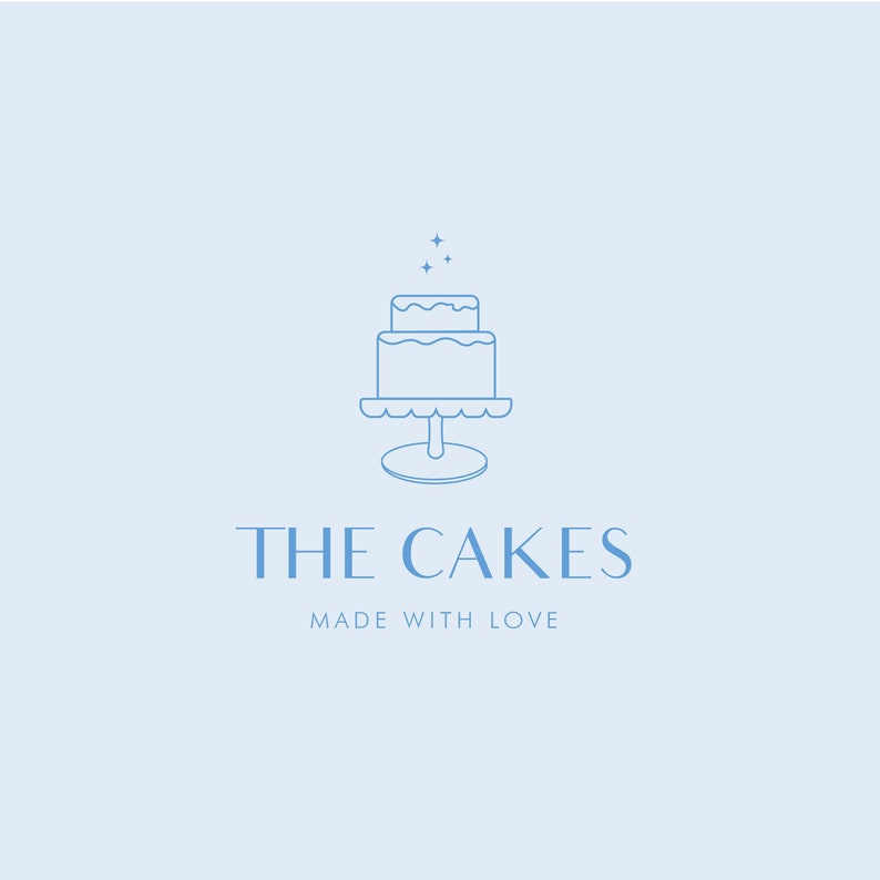 Premade Bakery Logo Design, Pastel Cakery Branding Kit, Simple Cake ...