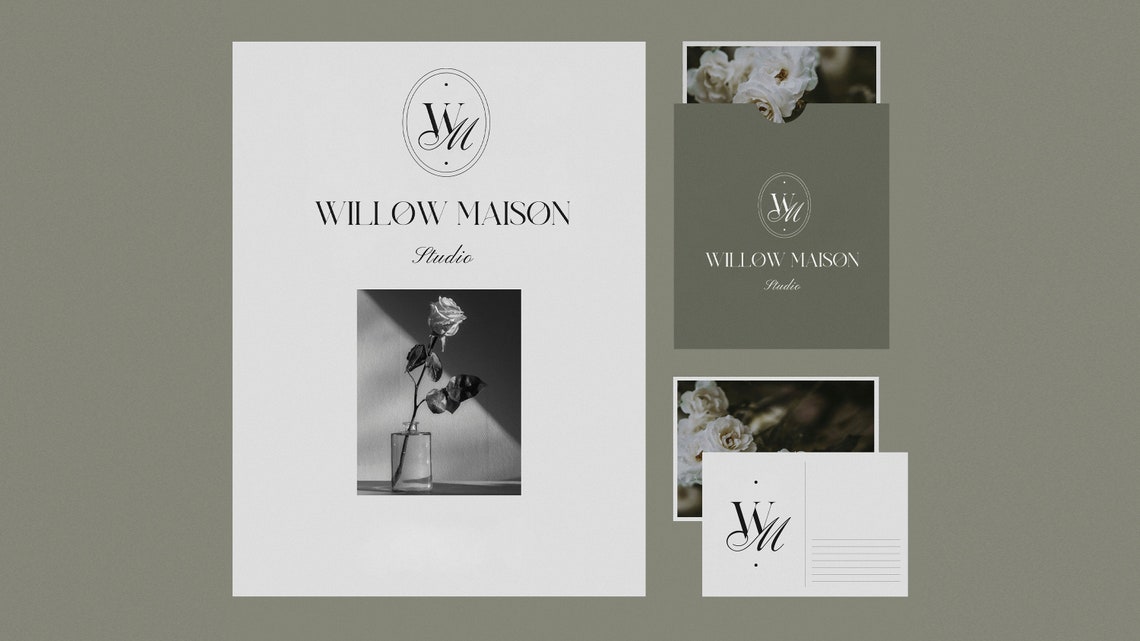 Modern Calligraphy Logo Design, Elegant Initial Logo, Feminine Premade ...