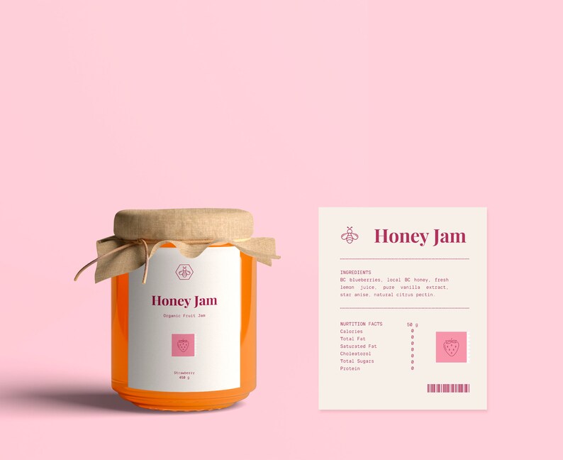 Minimalist Canva Honey Design, Editable Jam Canning Labels, Wildflower ...