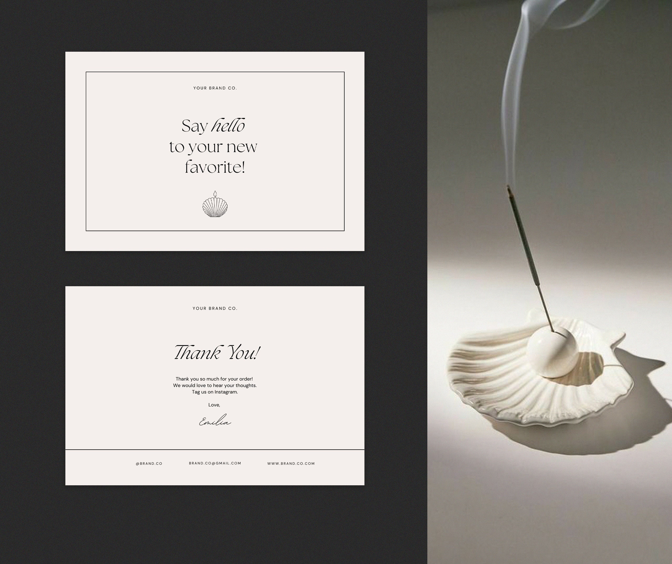 Minimalist Thank You Card Template, Small Business Thank You Card ...