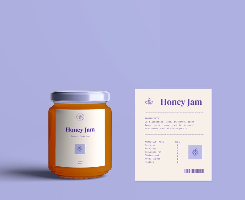 Minimalist Canva Honey Design, Editable Jam Canning Labels, Wildflower ...
