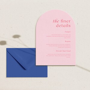 Colorful Wedding Invitation Template Canva, Arch Shaped Minimalist ...