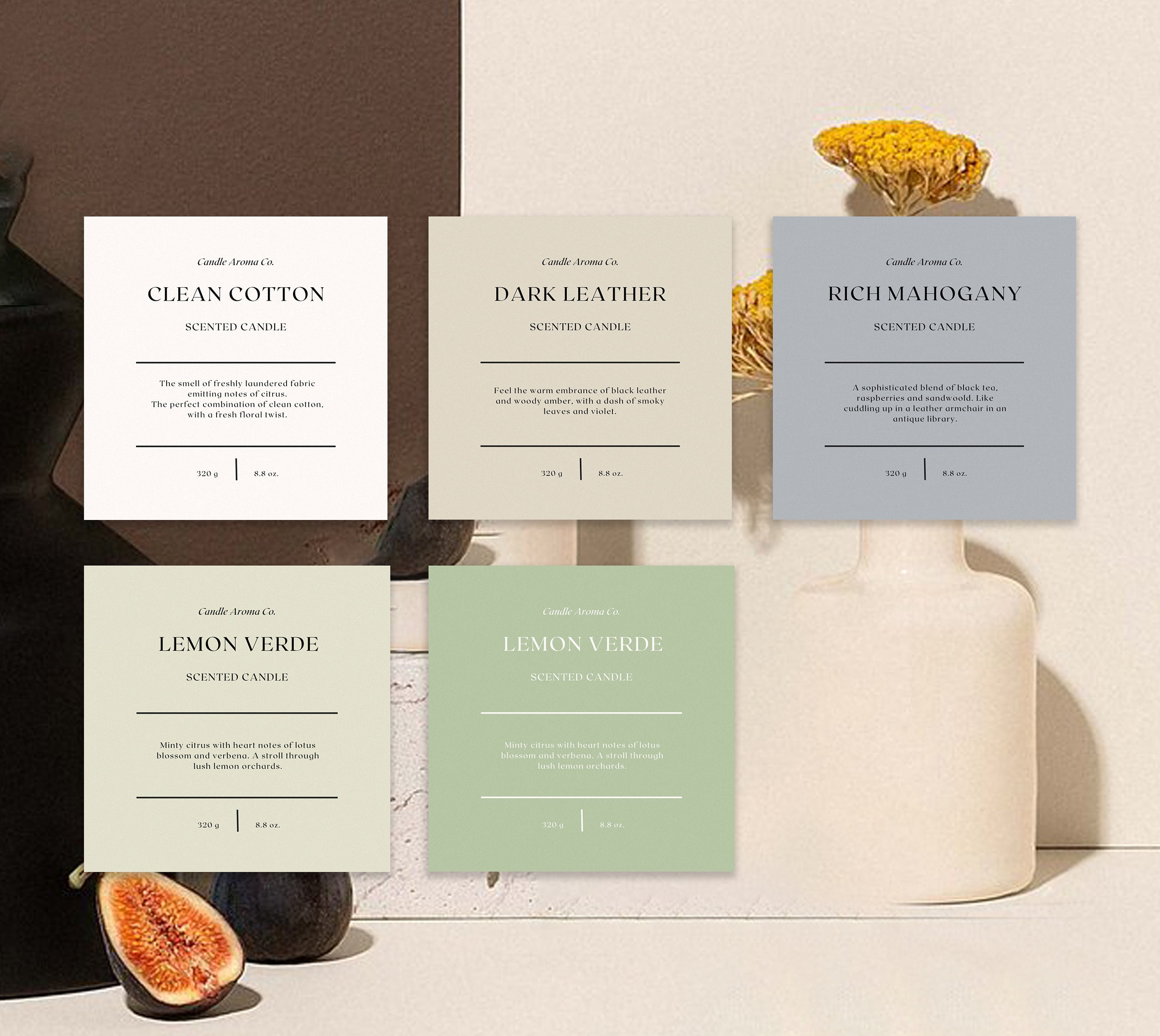 Premade Modern Minimalist Label Design, Homemade Candle Product ...