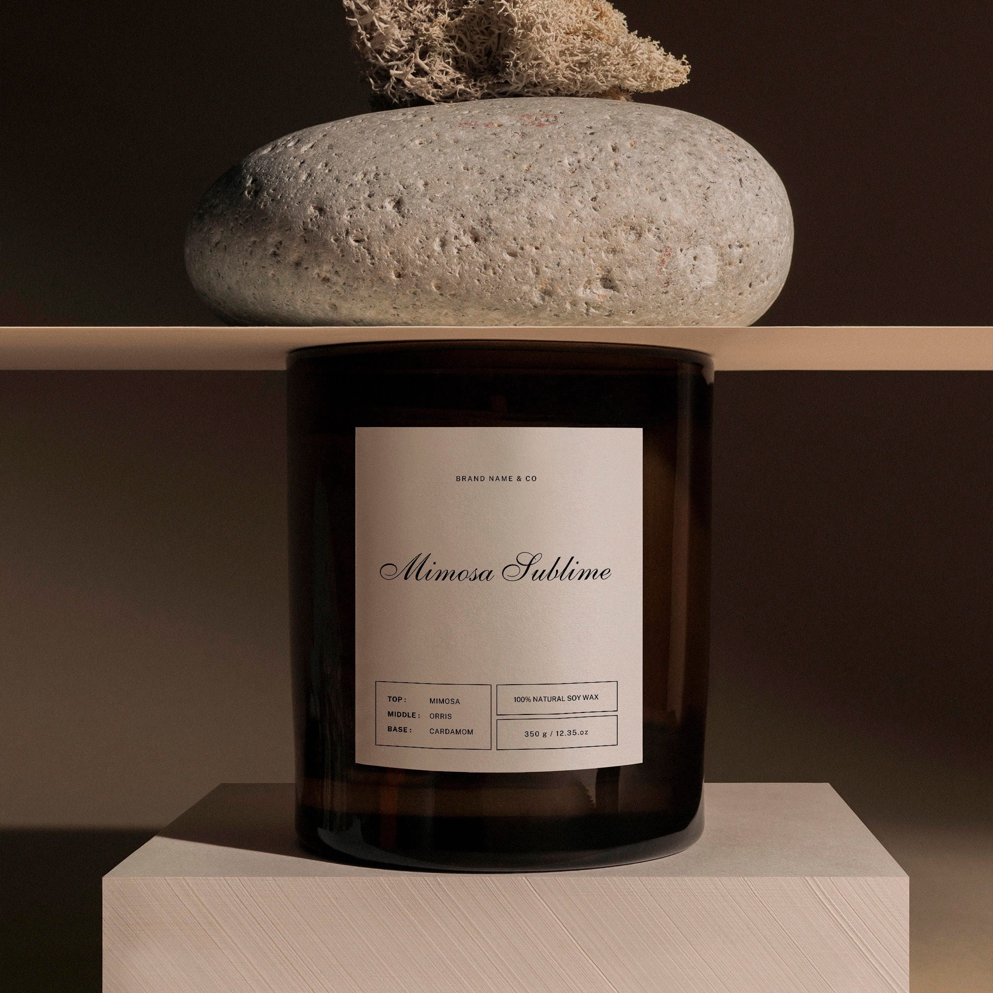 Minimalist Candle Label Template, Modern Business Branding (canva ...