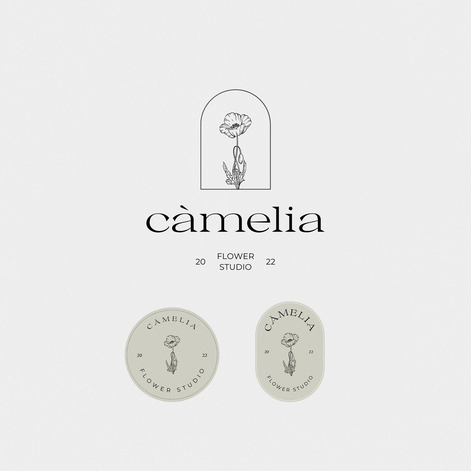 Premade Poppy Logo Design, Elegant Floral Logo, Feminine Flower Logo ...