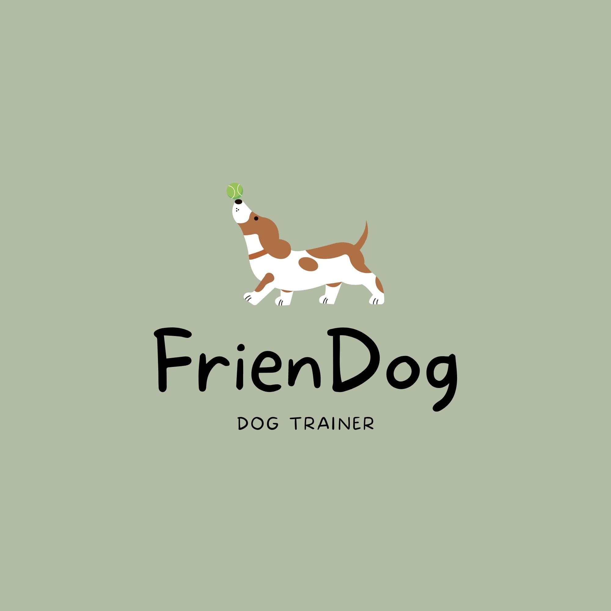 Dachshund Premade Logo Design, Dog With Ball Logo, Dog Walking Business ...