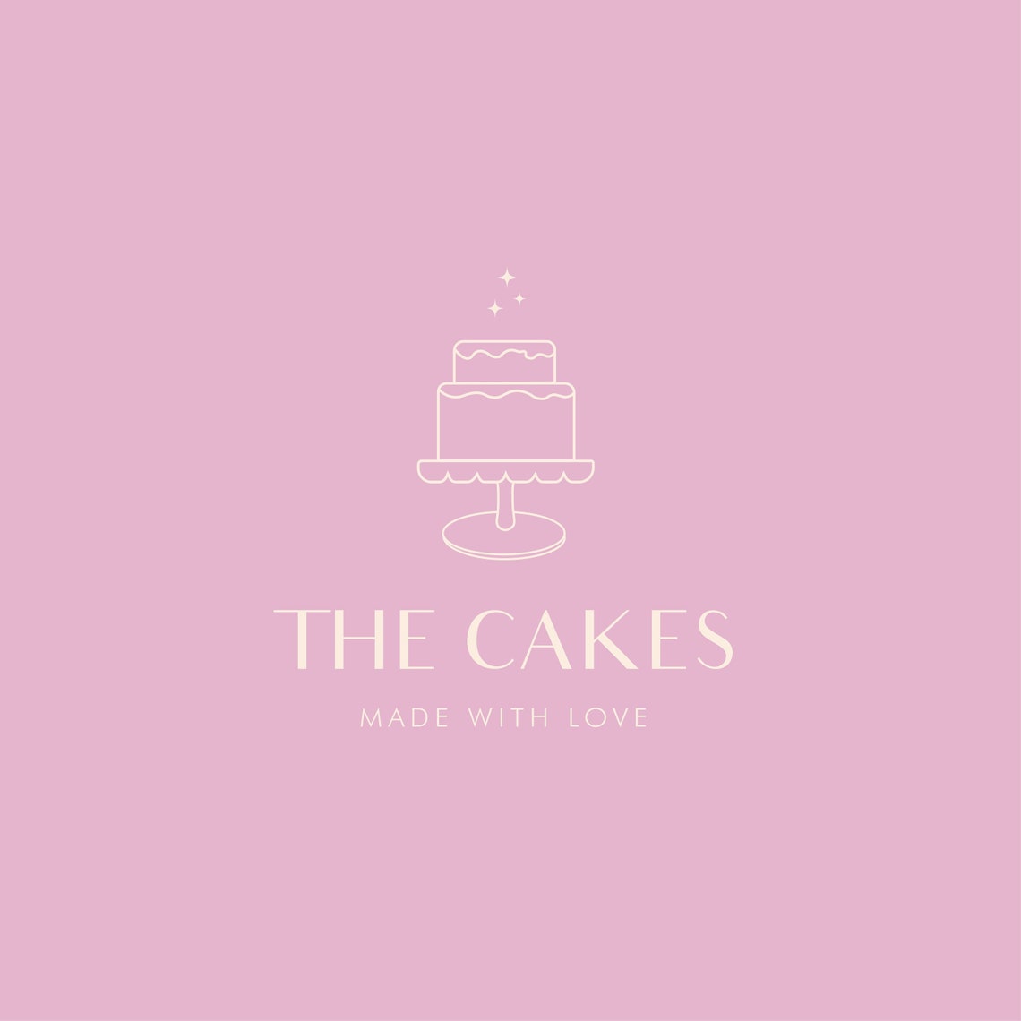 Premade Bakery Logo Design, Pastel Cakery Branding Kit, Simple Cake ...