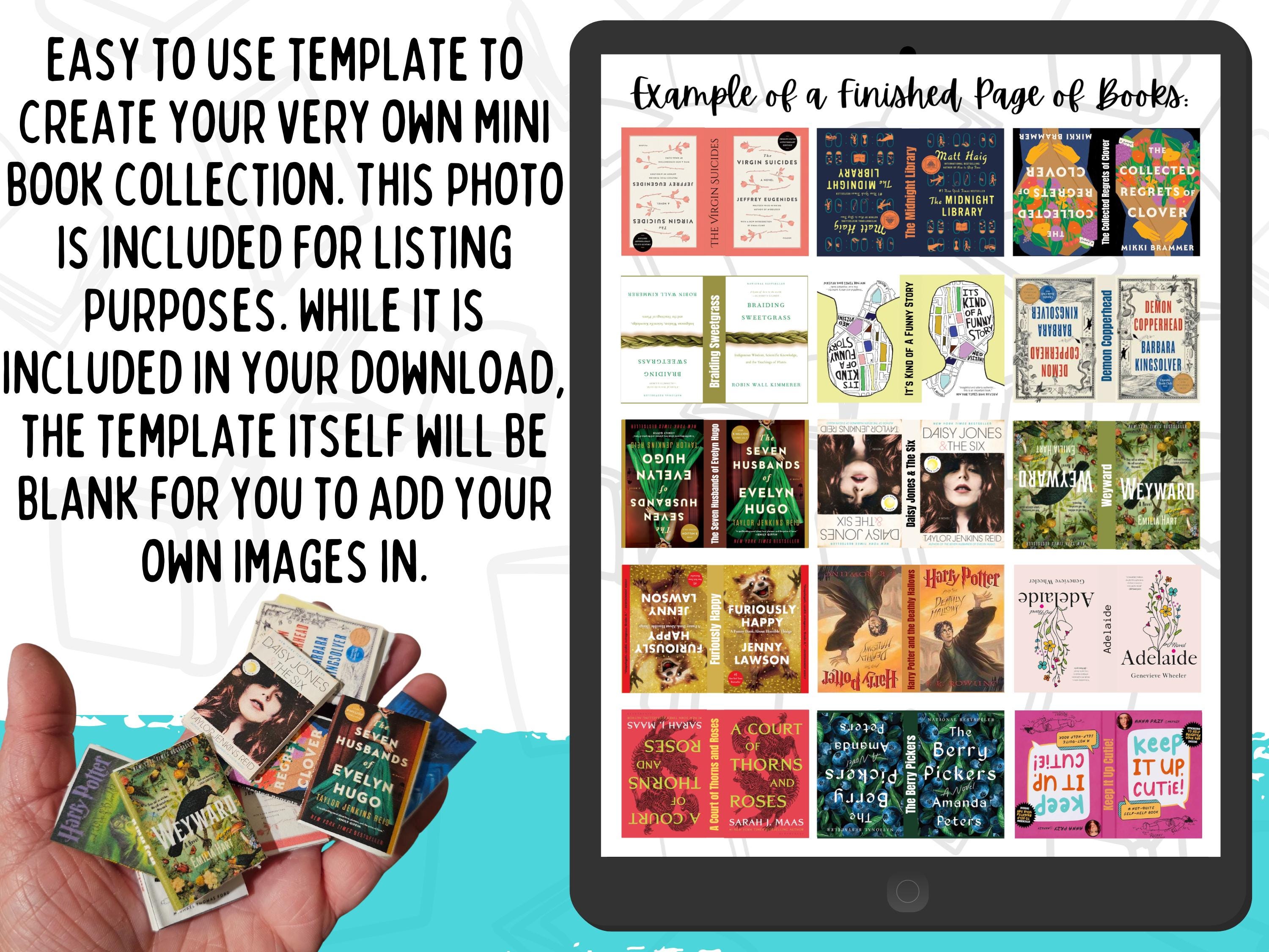 Mini Book Cover Template, Editable Mini Book Covers, Canva Template ...