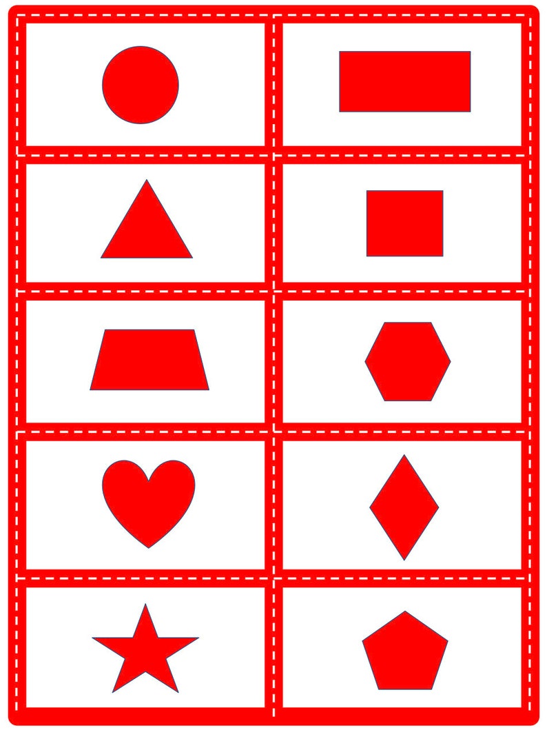 Tarjetas didácticas de formas 2D y 3D - Etsy México