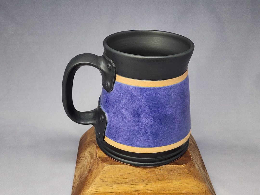 Matte Purple and Black Stein Mug - Etsy