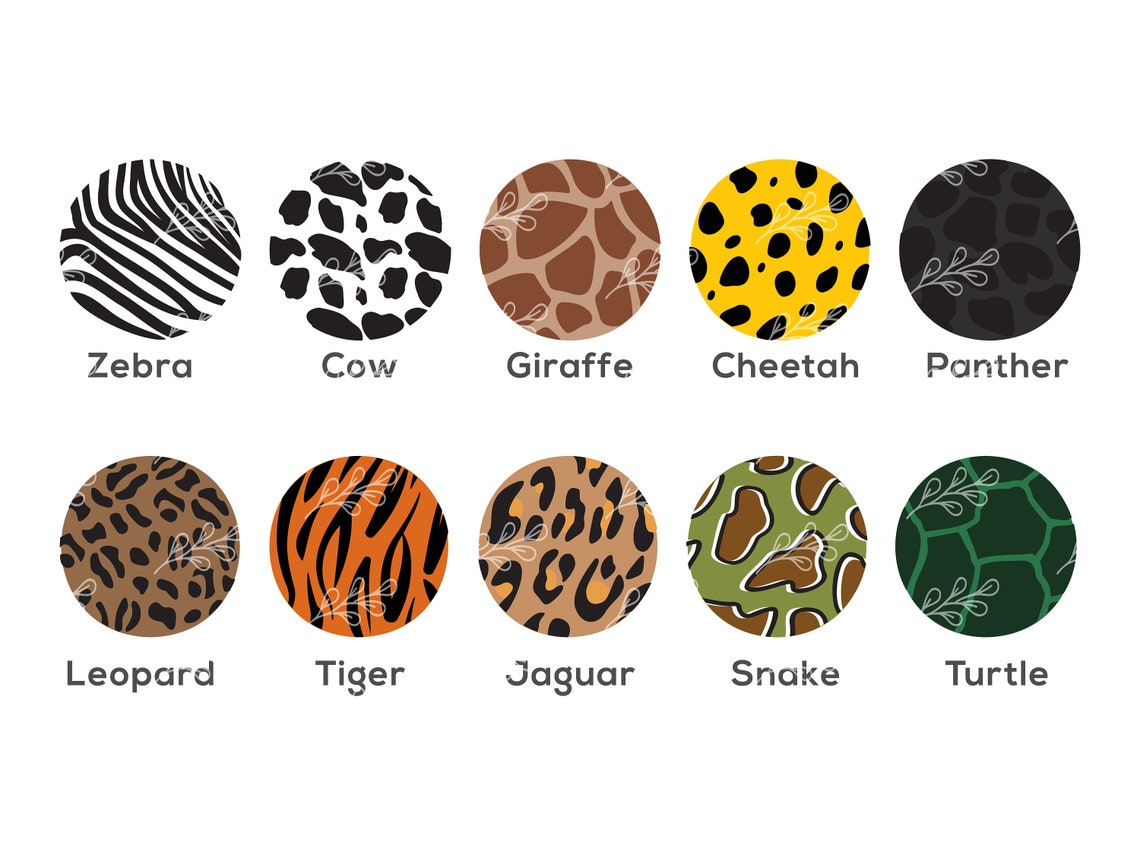 Animal Patterns SVG Round Animal Patterns SVG Leopard Print Svg Zebra ...