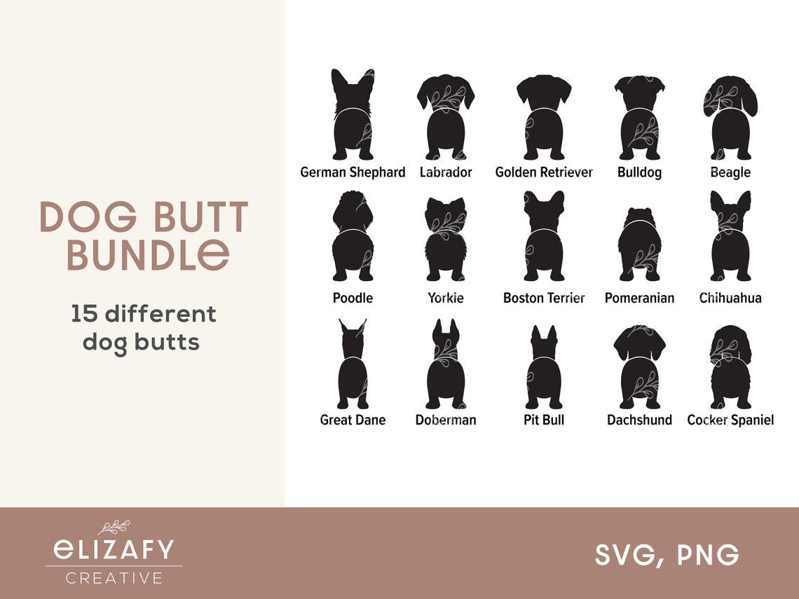 Dog Butt Bundle SVG Dog Butts Silhouette Dogs Dog Butt - Etsy Canada