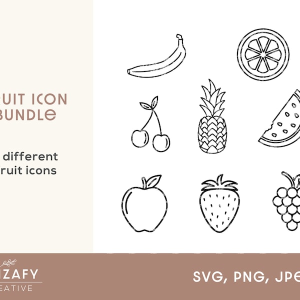 Fruit Icon Set - Etsy