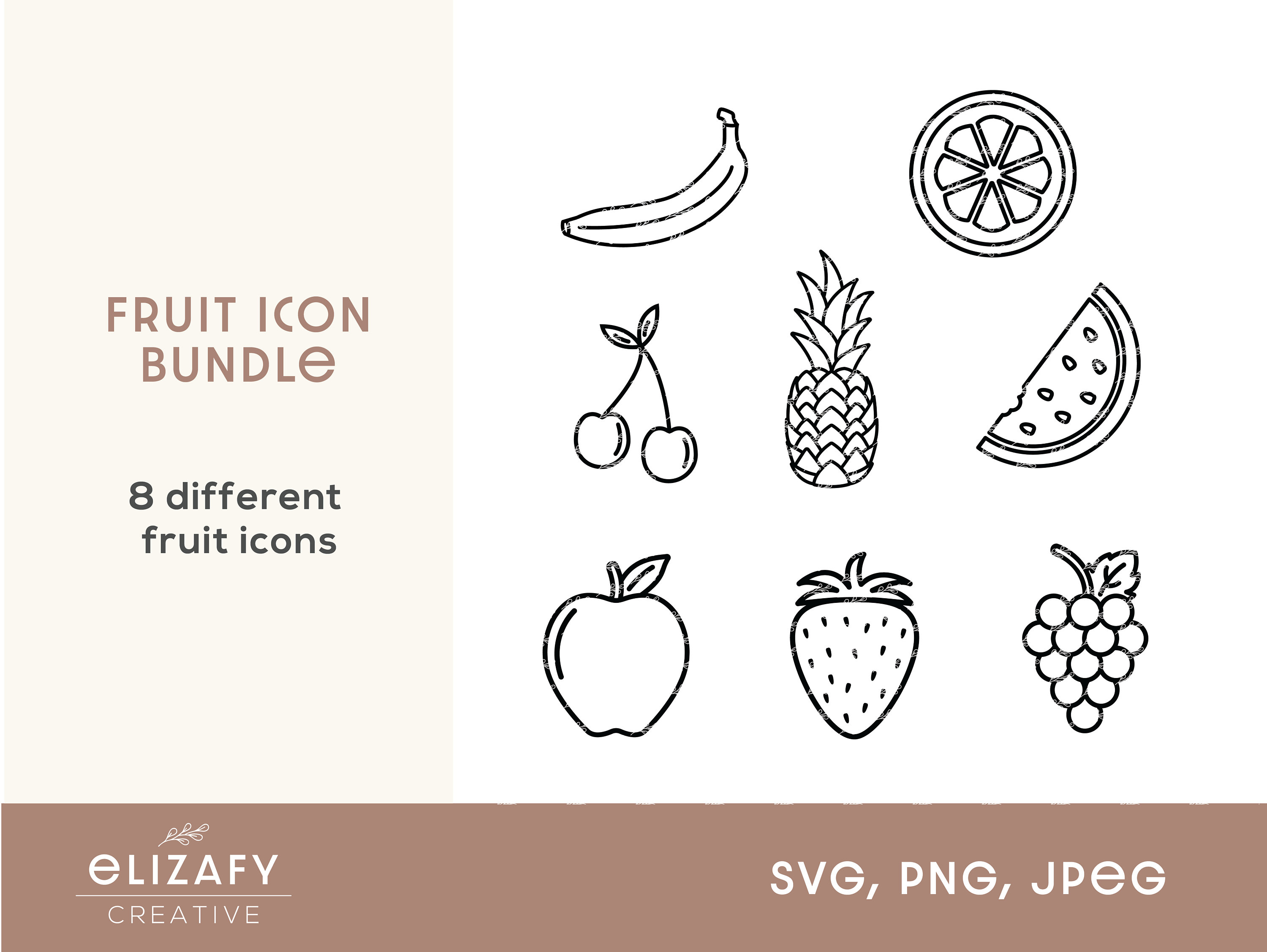 Fruit Icon Bundle SVG Icon Set SVG Instagram Icons SVG - Etsy Australia