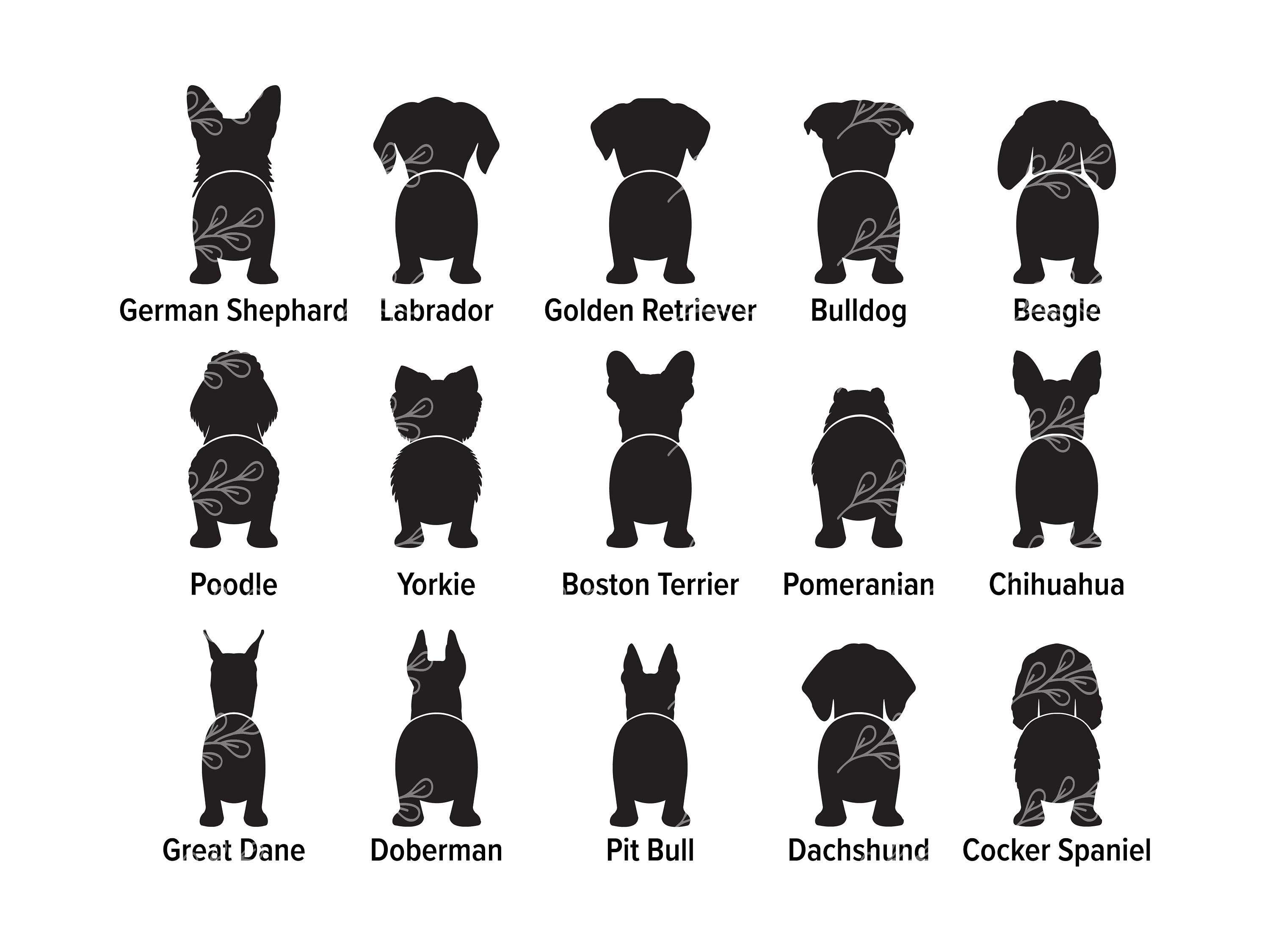 Dog Butt Bundle SVG Dog Butts Silhouette Dogs Dog Butt - Etsy Canada