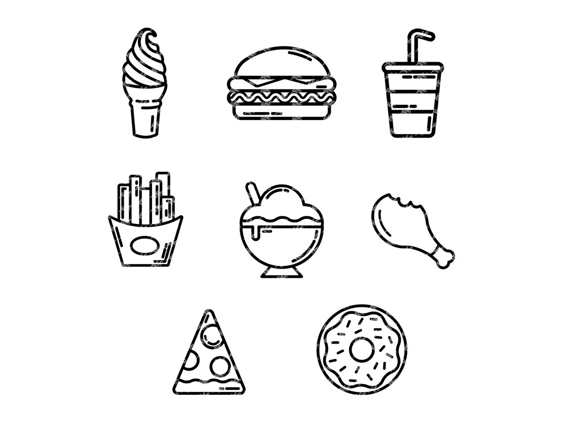 Food Icon Bundle SVG Icon Set SVG Instagram Icons SVG Restaurant Icons ...