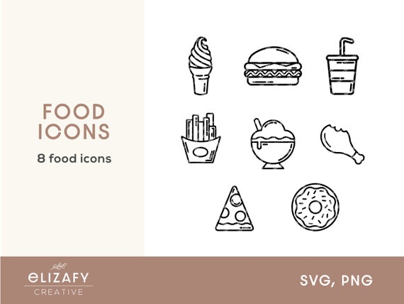 Food Icon Bundle SVG Icon Set SVG Instagram Icons SVG | Etsy