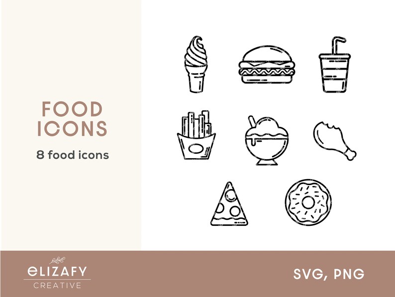 Food Icon Bundle SVG Icon Set SVG Instagram Icons SVG Restaurant Icons ...