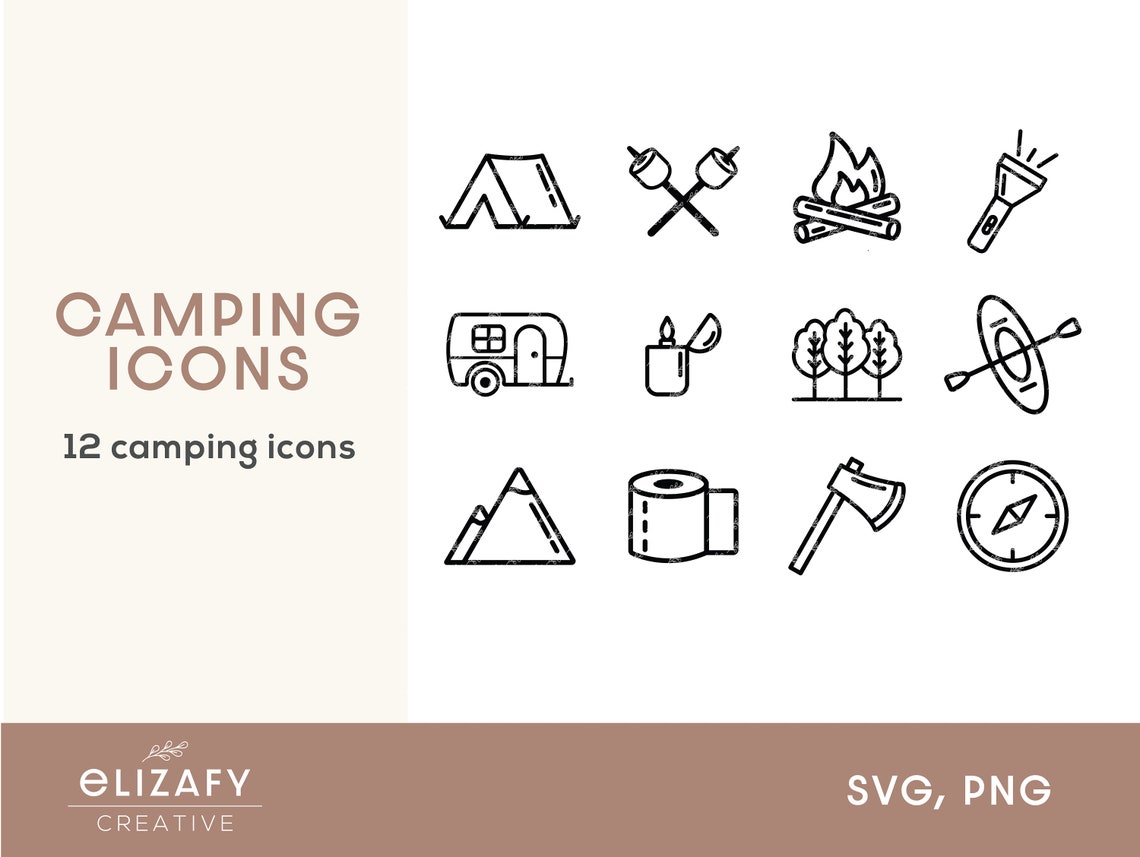 Camping Icon Bundle SVG Icon Set SVG Instagram Icons SVG - Etsy