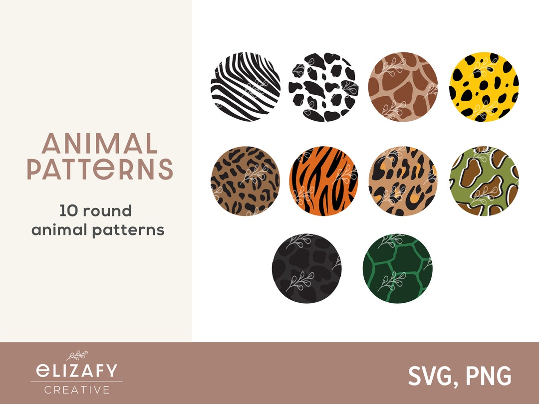Animal Patterns SVG Round Animal Patterns SVG Leopard Print Svg Zebra ...