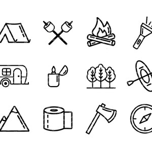 Camping Icon Bundle SVG Icon Set SVG Instagram Icons SVG Camping Svg ...