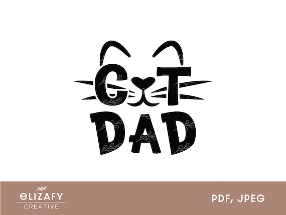 Cat Dad SVG Fur Dad SVG Fathers Day svg Cat svg Cat Paw | Etsy
