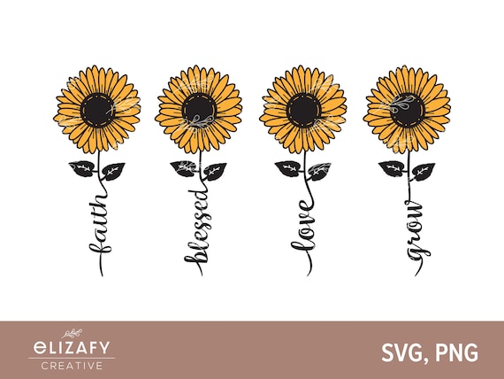 Flowers With Words SVG Flowers With Stem SVG Cursive - Etsy