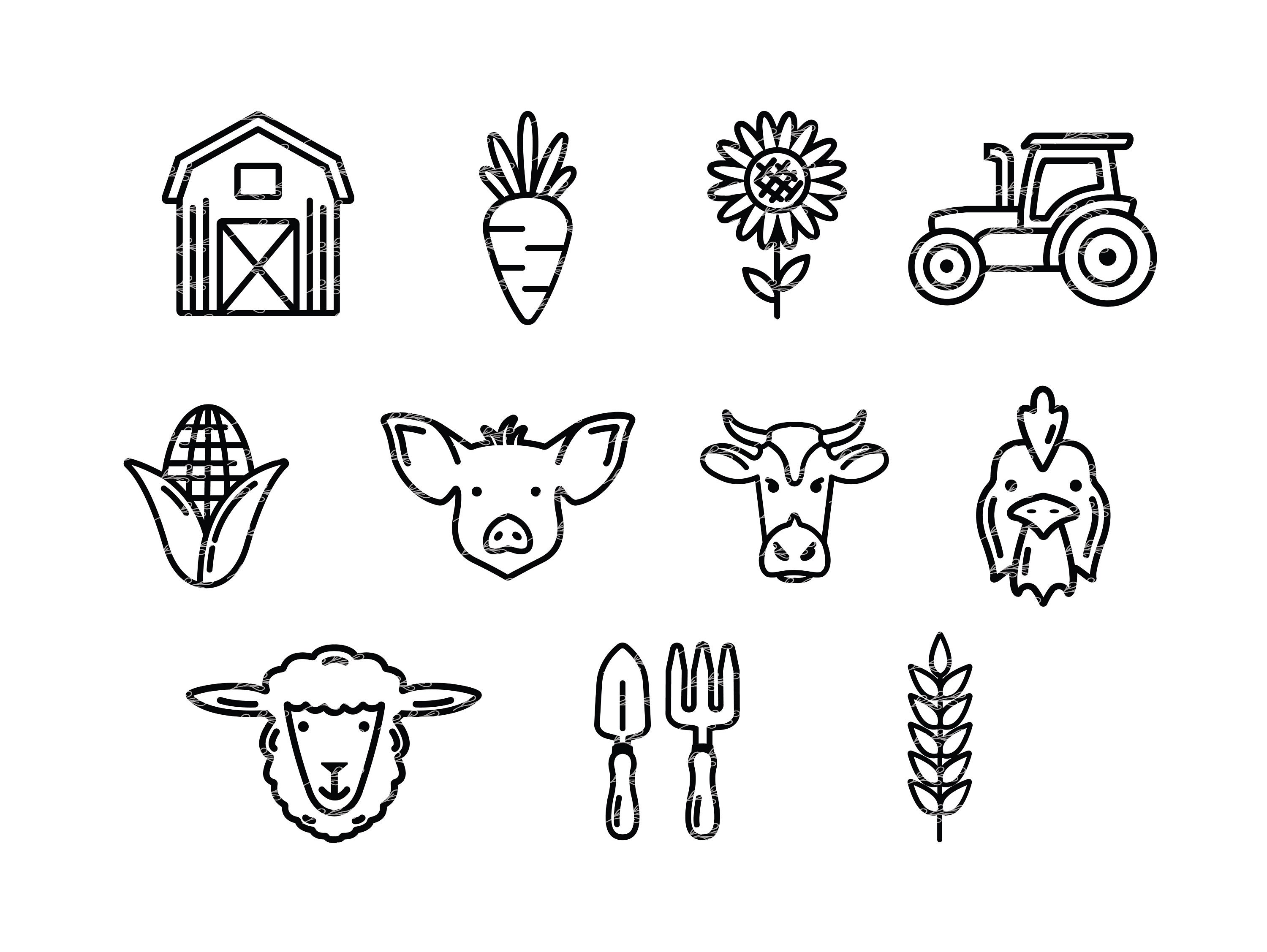 Farm Icons SVG Bundle Icon Set SVG Instagram Icons SVG Farmers Icons ...
