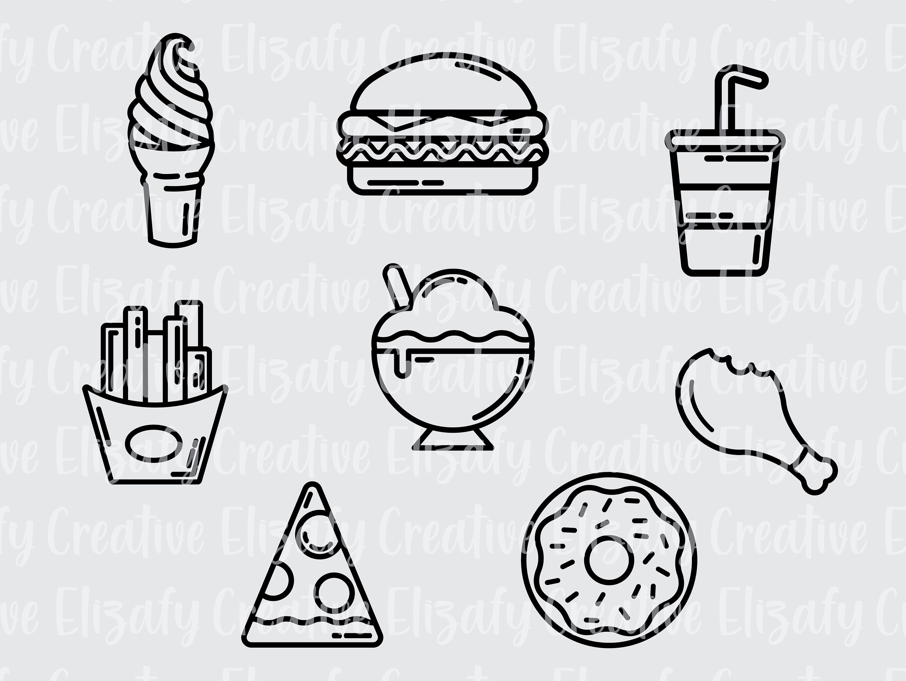 Food Icon Bundle SVG Icon Set SVG Instagram Icons SVG | Etsy